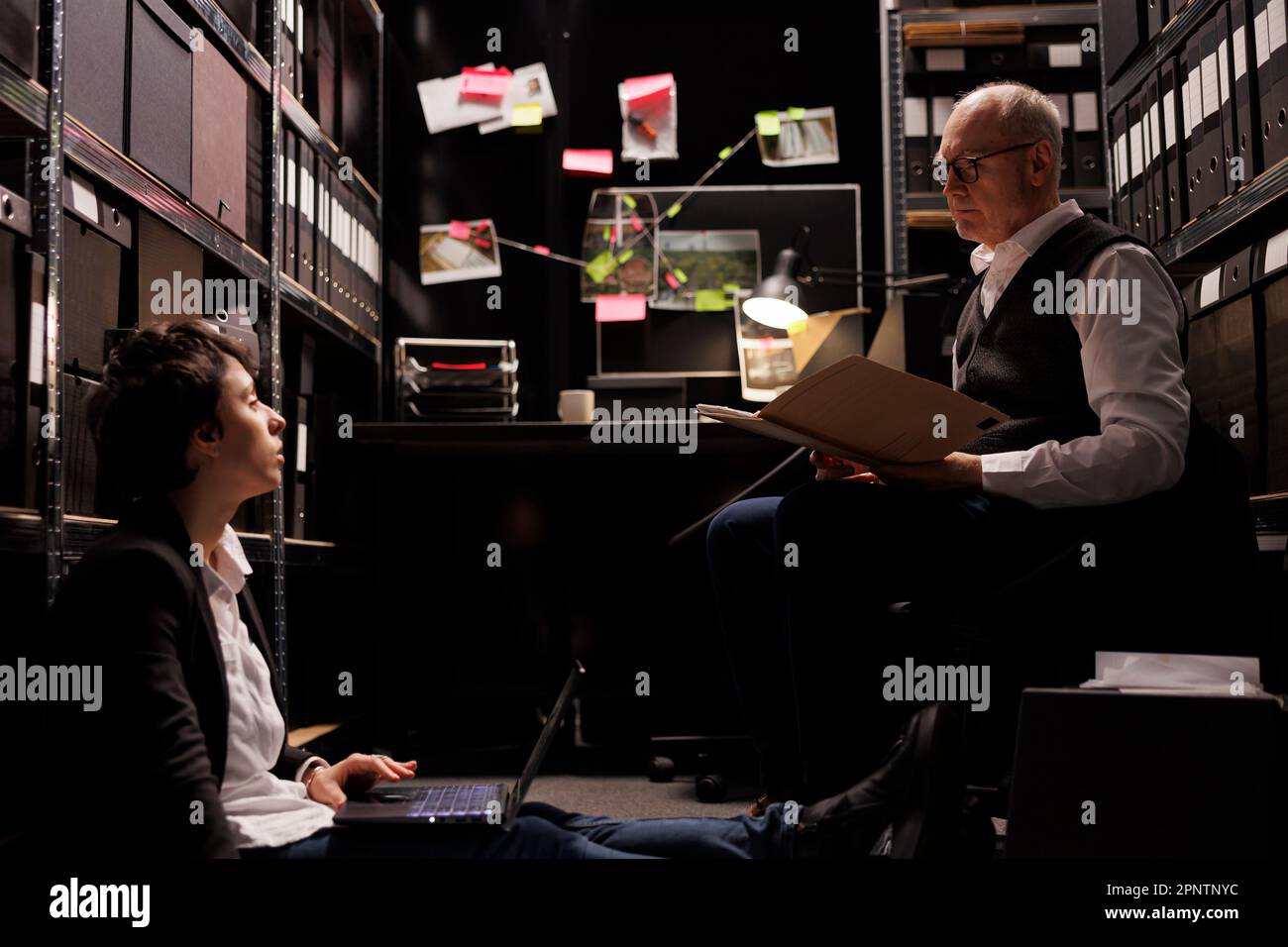 Criminology team working overtime at missing person case, analyzing ...