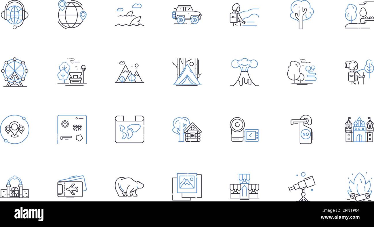 Cultural roam line icons collection. Exploration, Diversity, Heritage ...