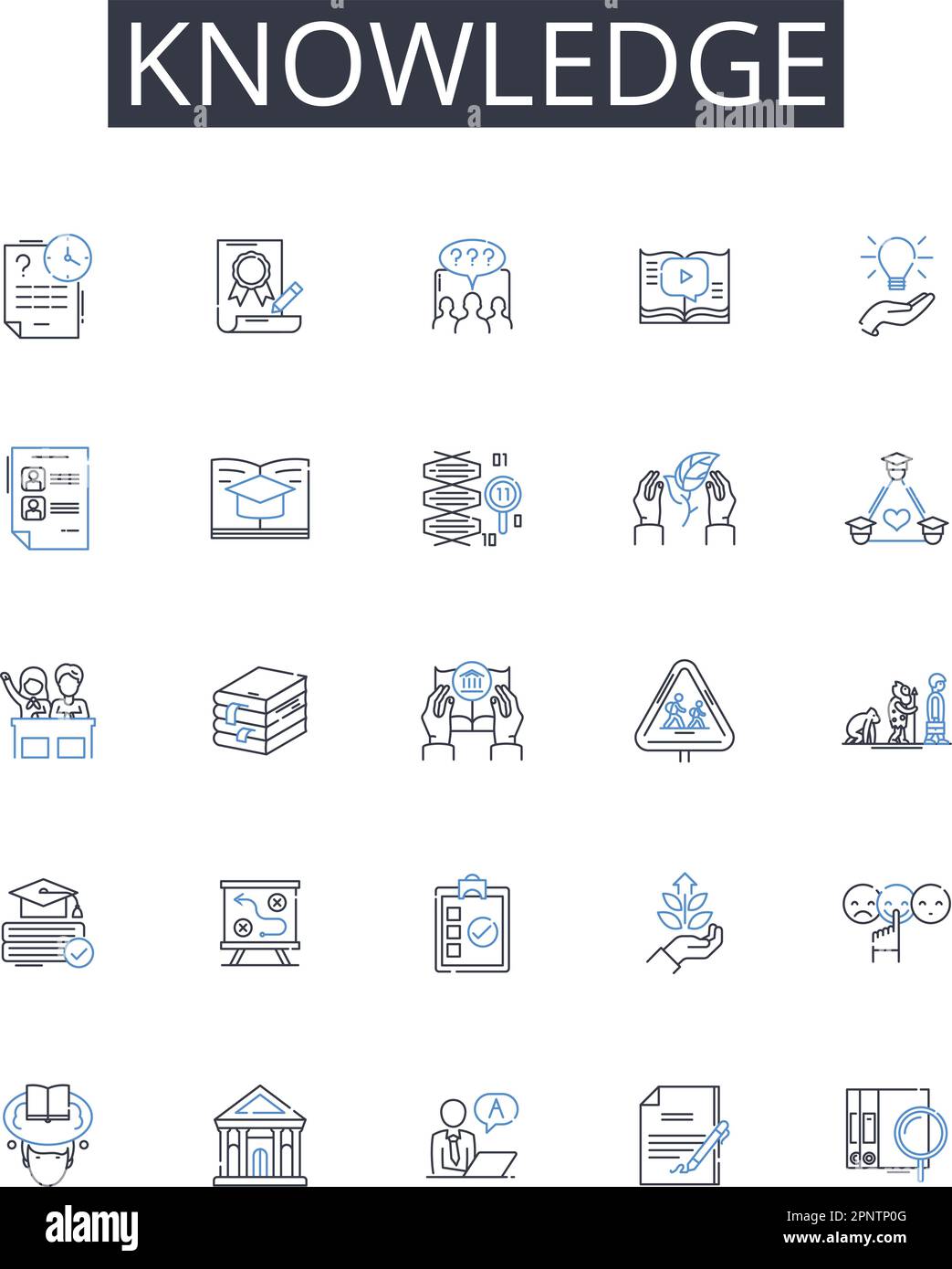 Knowledge line icons collection. Wisdom, Expertise, Awareness ...