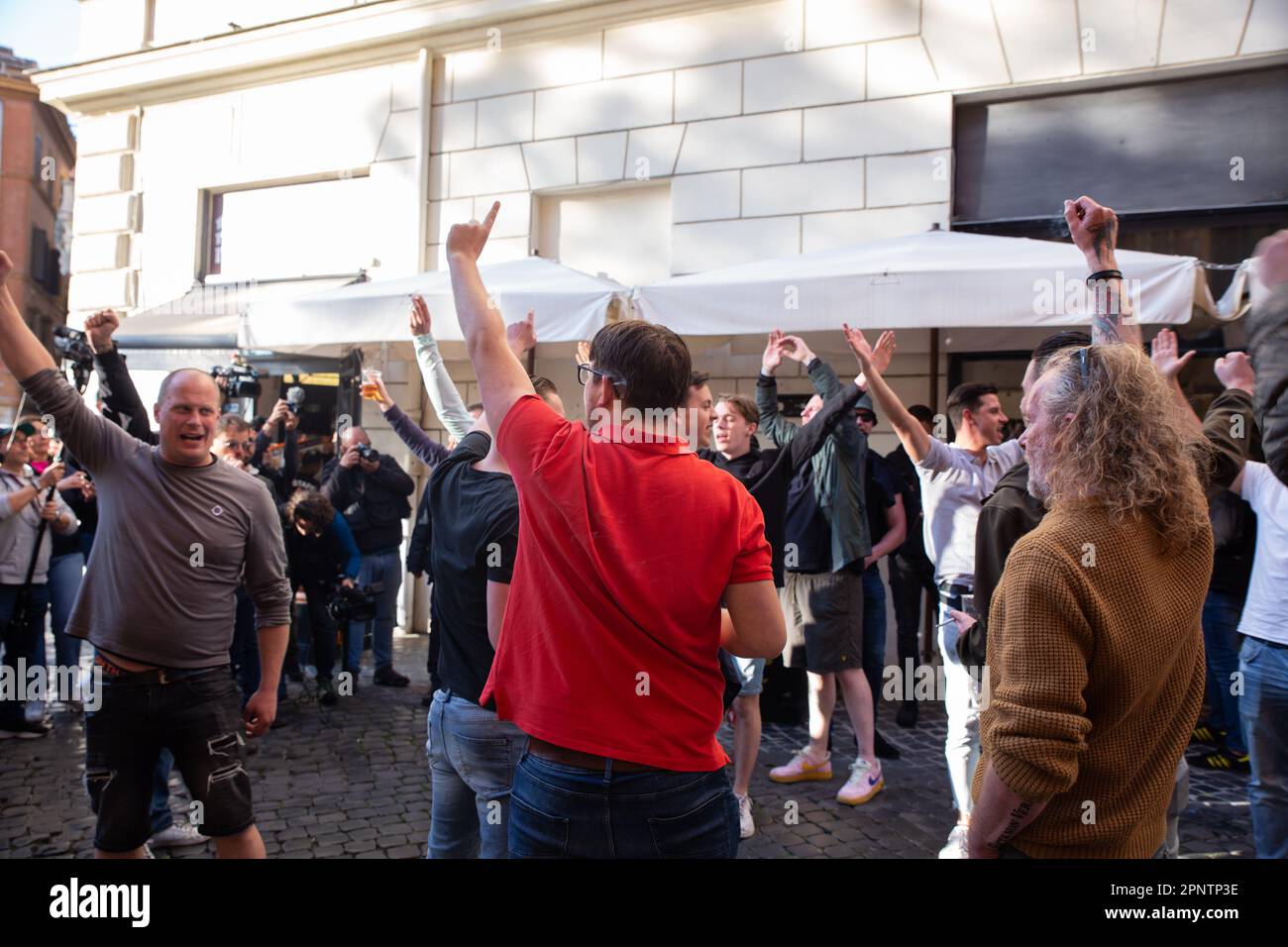 Rome, Italy. 20th Apr, 2023. Supporters of Dutch football club ...