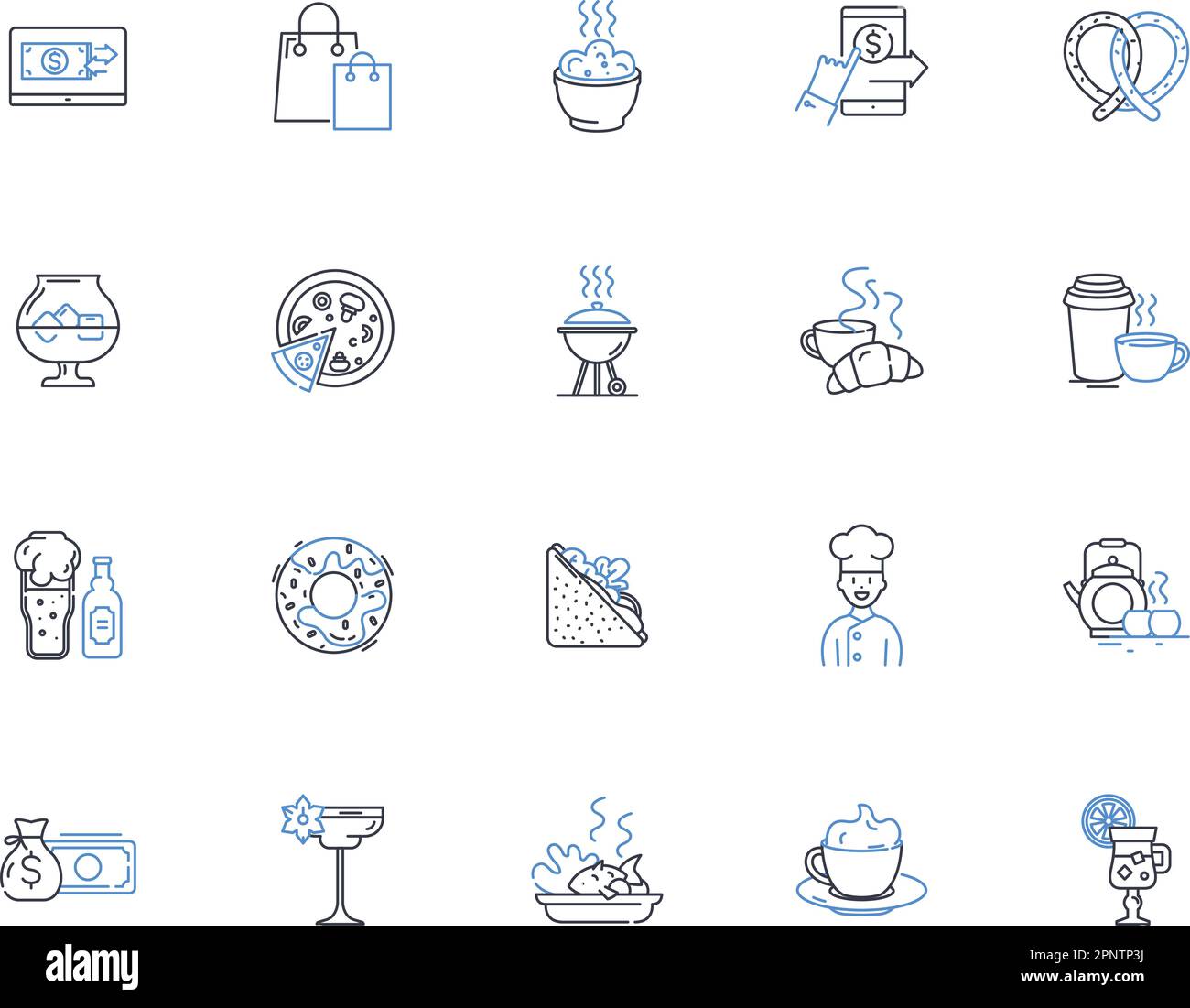 Canteen line icons collection. Food, Drinks, Cafeteria, School, Lunch ...