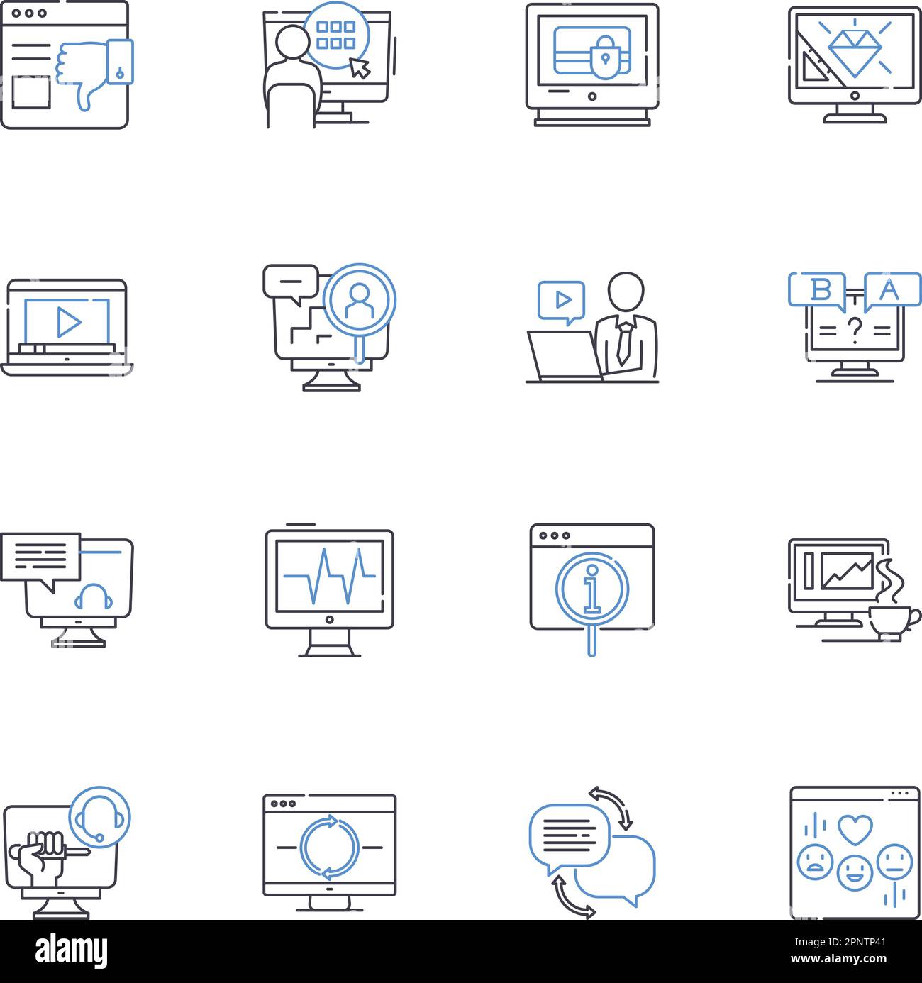 Sharing acquaintances line icons collection. Introductions, Connections ...