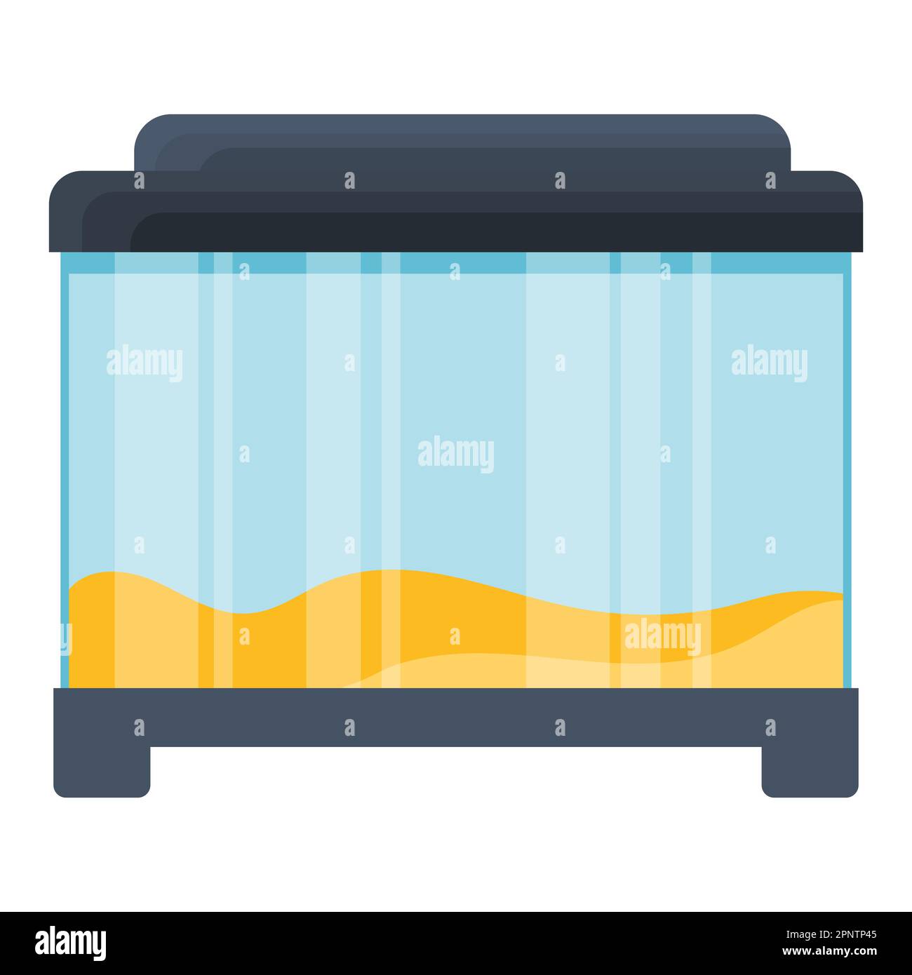 An empty rectangular aquarium. Vector illustration isolated on a white ...
