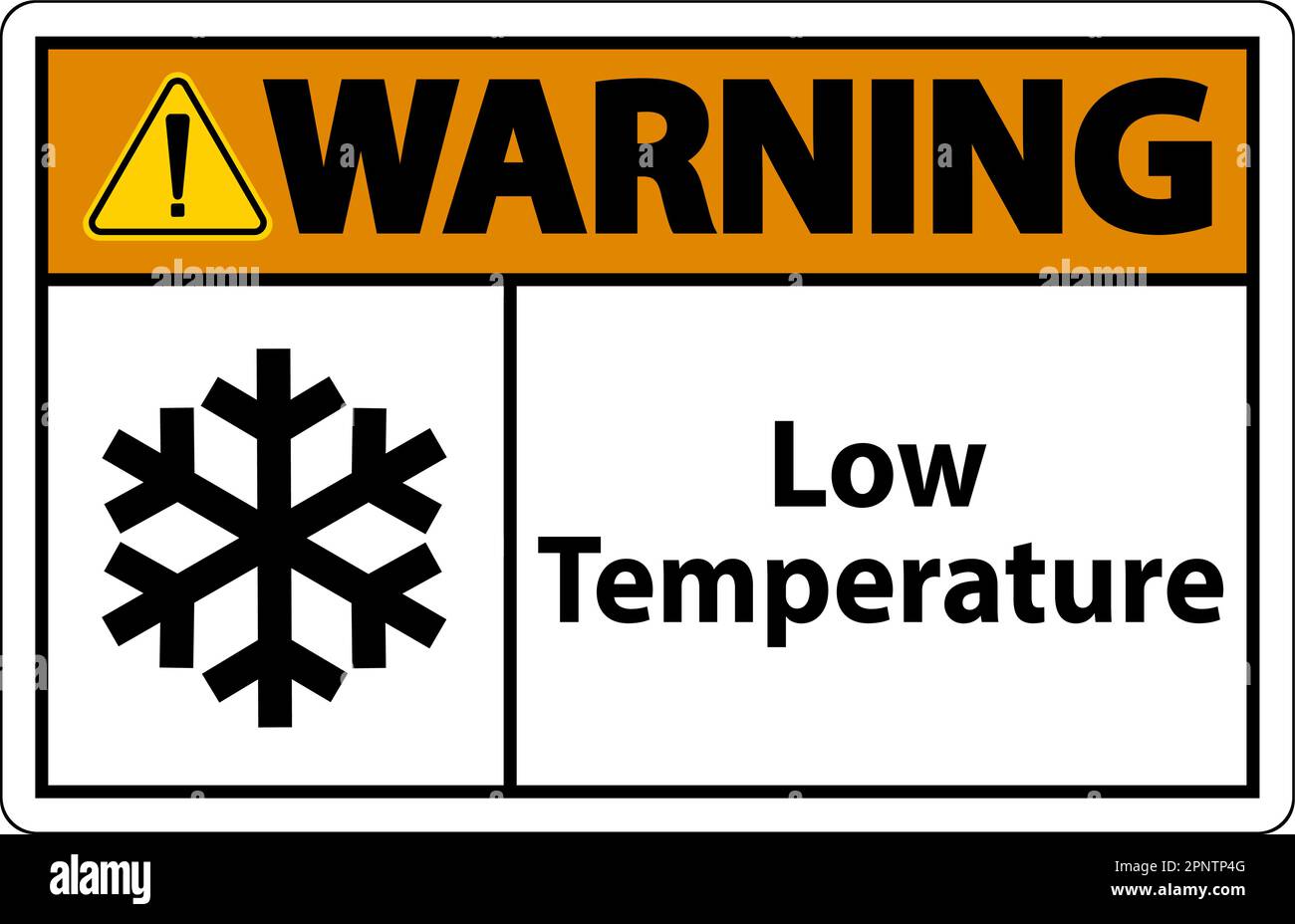 Warning Low temperature symbol and text safety sign Stock Vector Image ...