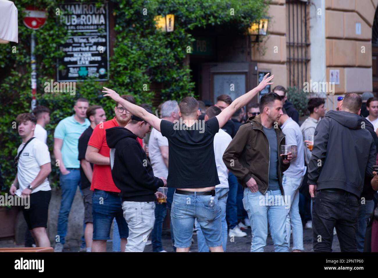 Rome, Italy. 20th Apr, 2023. Supporters of Dutch football club ...