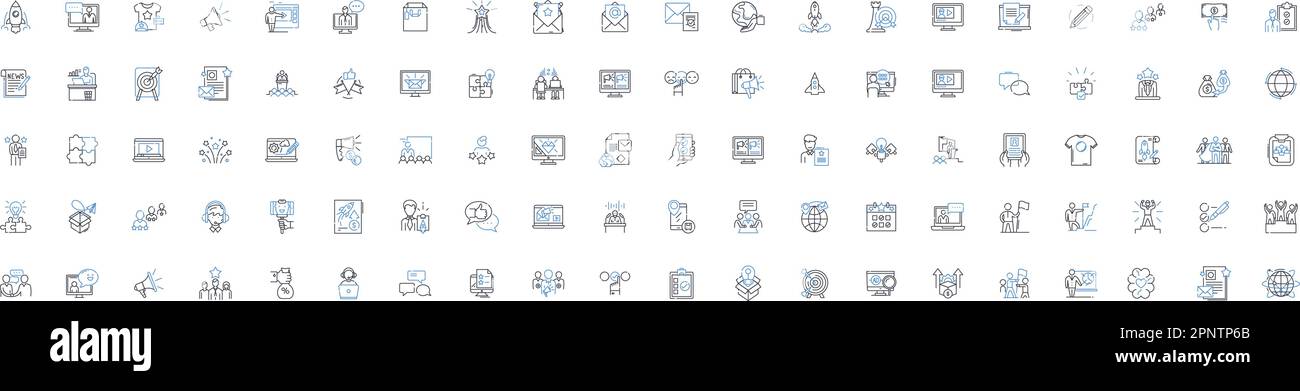 Advertisement line icons collection. Promotion, Marketing, Ad ...