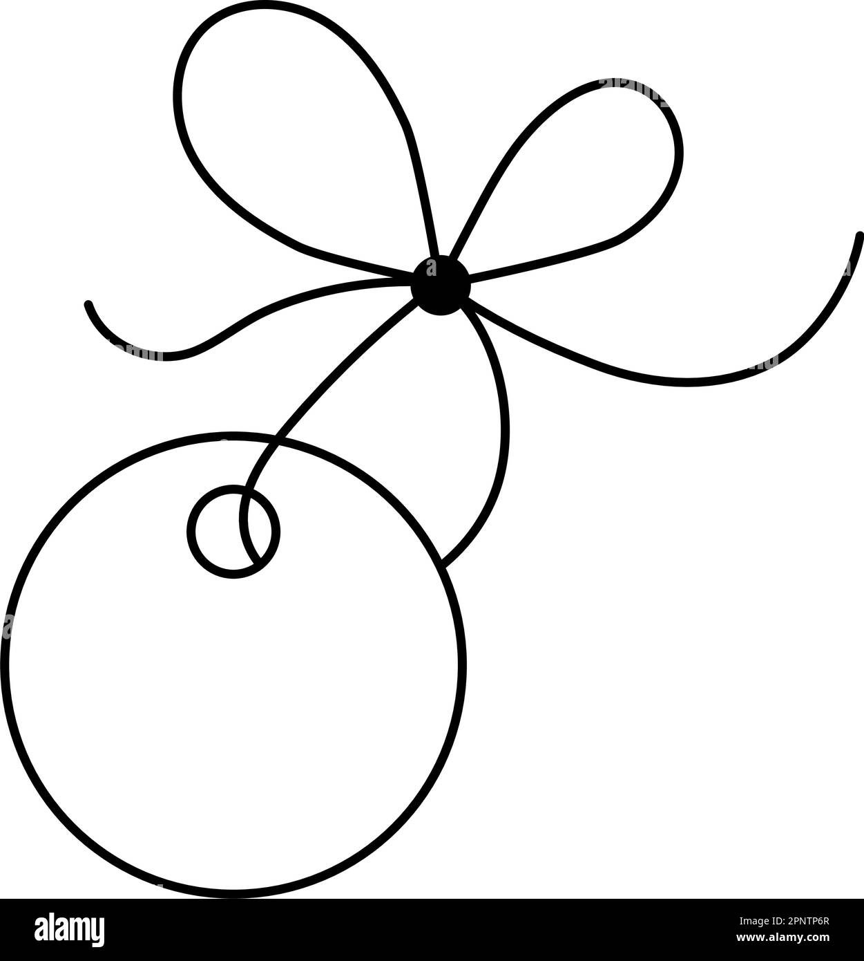 Bow with circle label tag for gift ribbon string vector silhouette icon ...