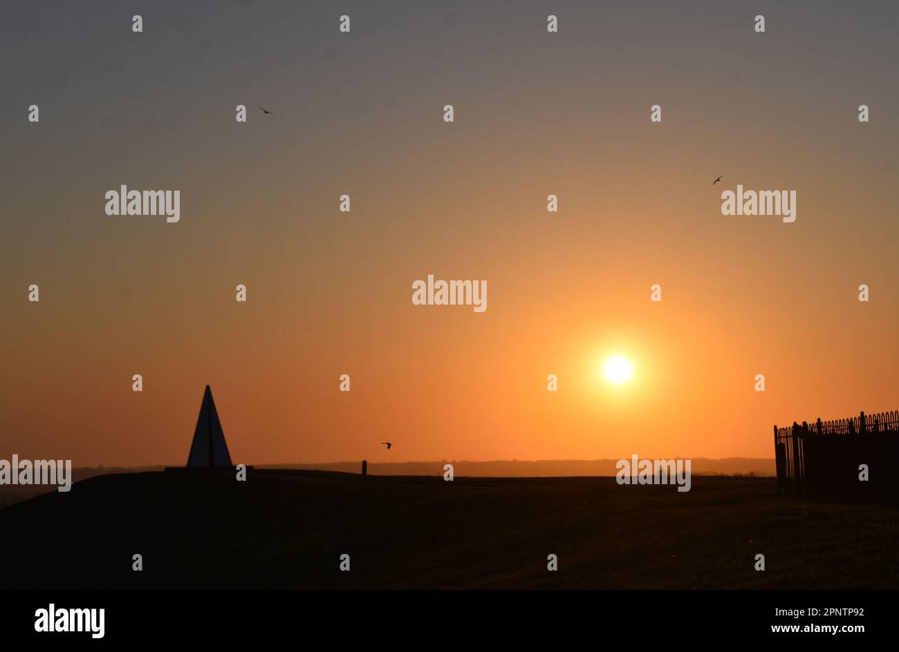 Sunrise at the Light Pyramid by Liliane Lijn in Campbell Park, Milton ...