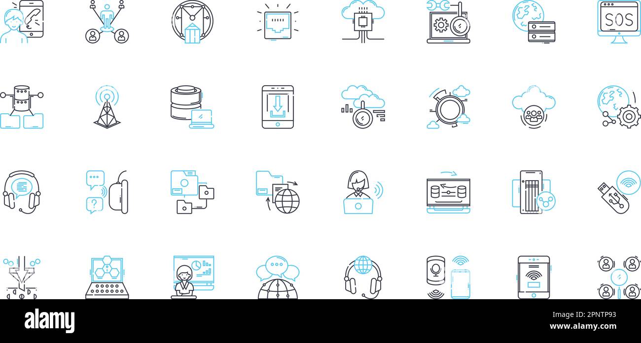 Project Coordination Linear Icons Set Planning Execution Schedule Communication