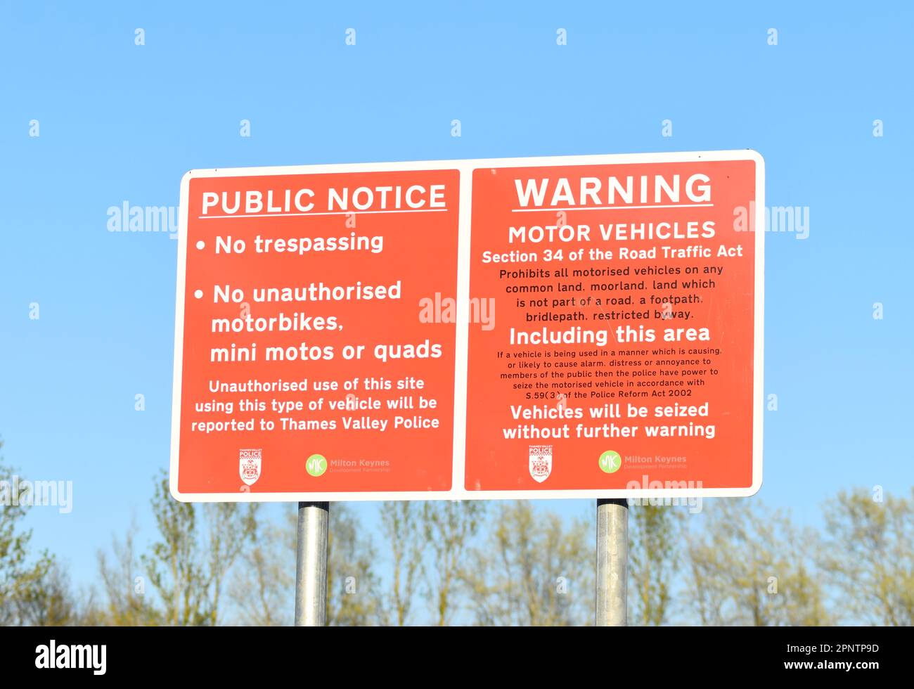 Warning notice from Thames Valley Police regarding section 34 of the ...