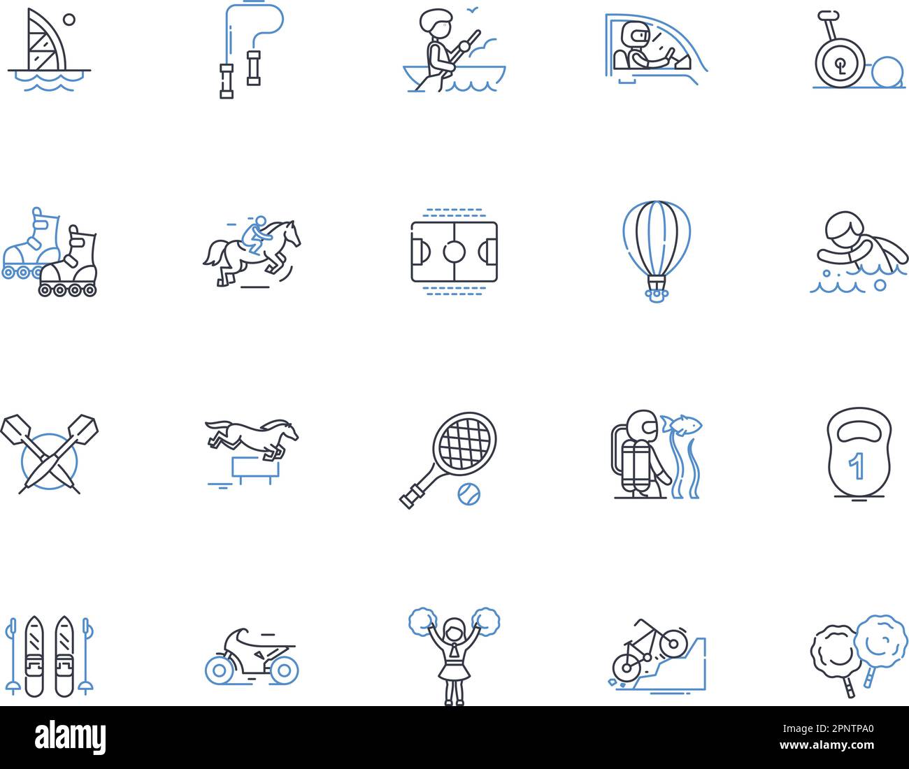 Extreme sports line icons collection. Adrenaline, Danger, Thrills ...