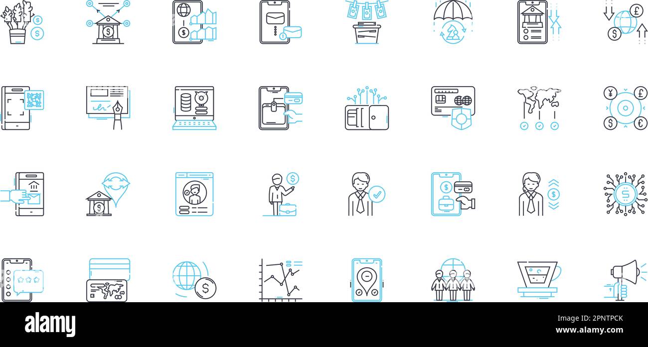 Self-executing contracts linear icons set. Blockchain, Decentralization ... Self-executing contracts linear icons set. Blockchain, Decentralization ...