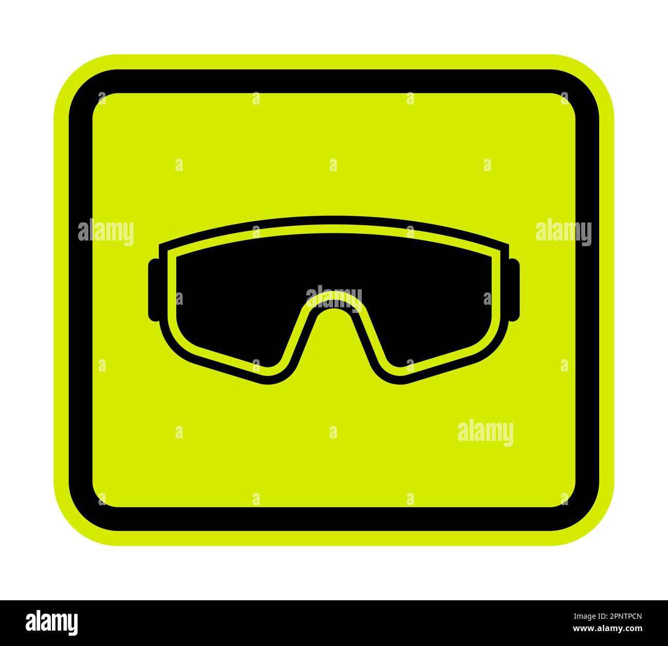 Eye Protection Required Sign On White Background Stock Vector Image ...