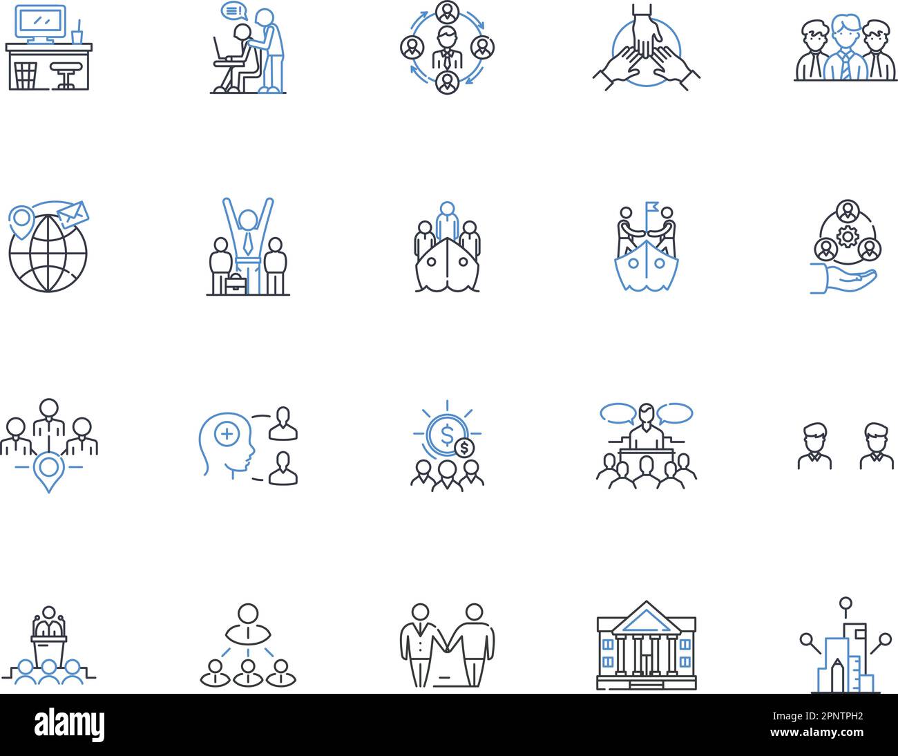 Association Cluster Line Icons Collection Collaborate Nerking
