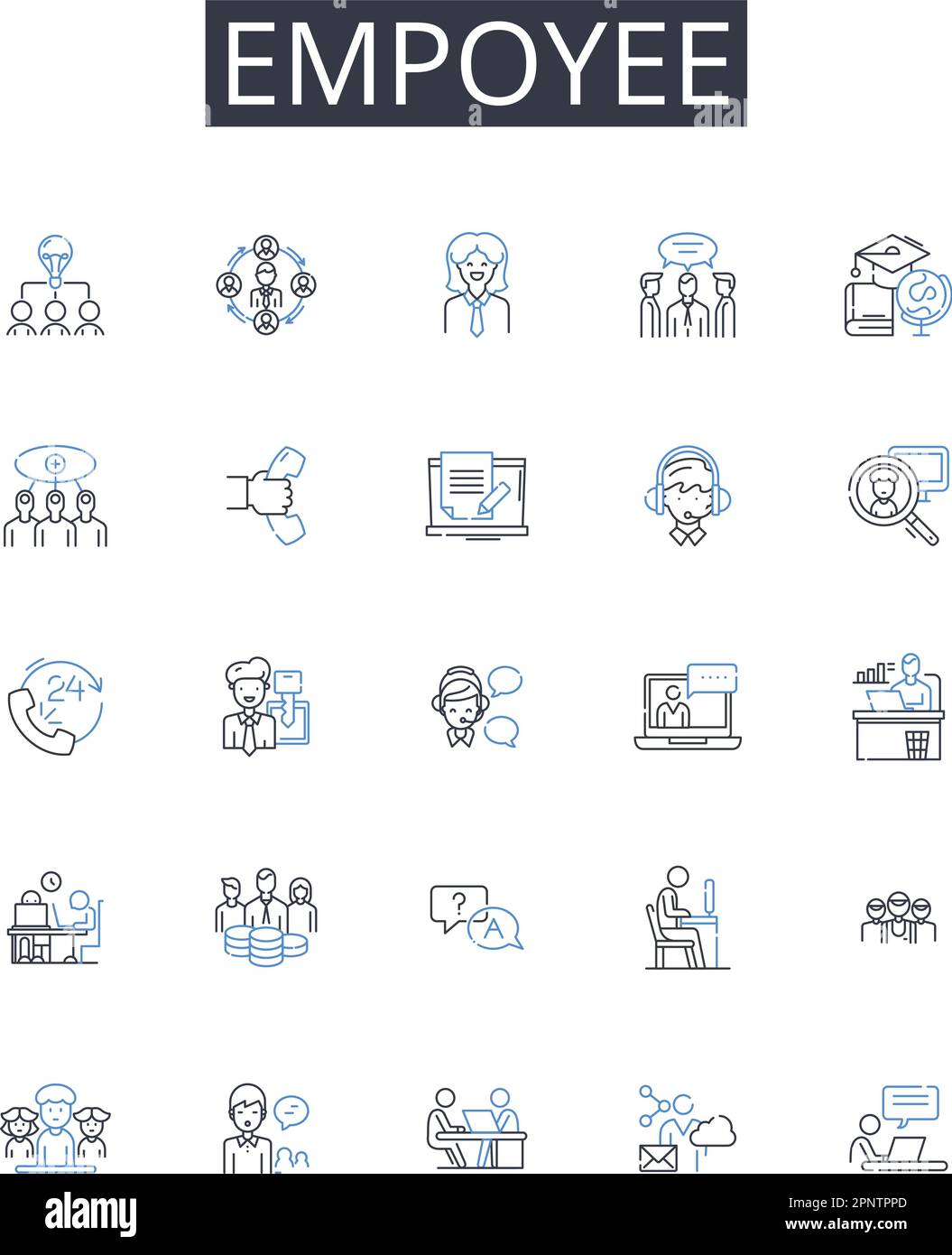 Empoyee line icons collection. Team member, Staffer, Worker bee, Crew ...