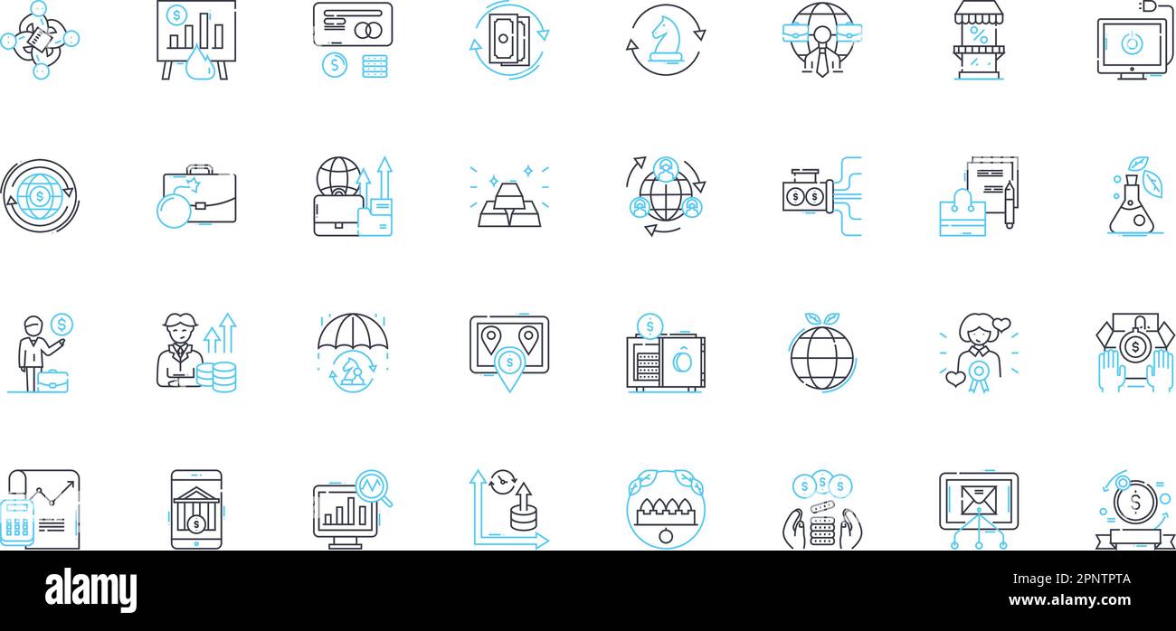 Natural environment linear icons set. Forest, Ocean, Mountain, River ...