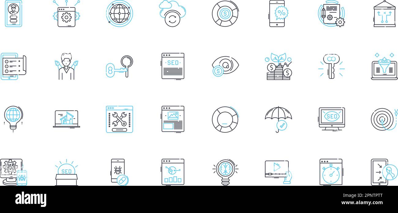 Service advertising linear icons set. Promote, Awareness, Campaign ...