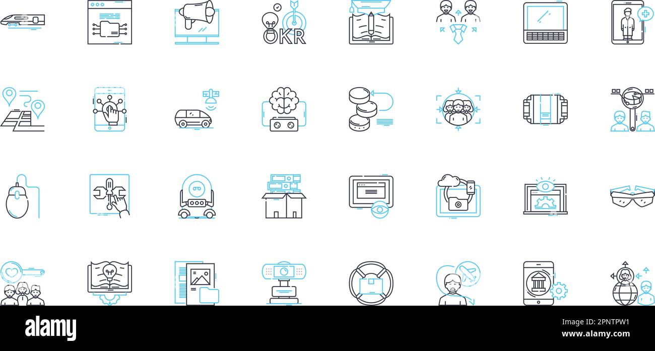 Mobile journey linear icons set. Navigation, Optimization, Usability ...
