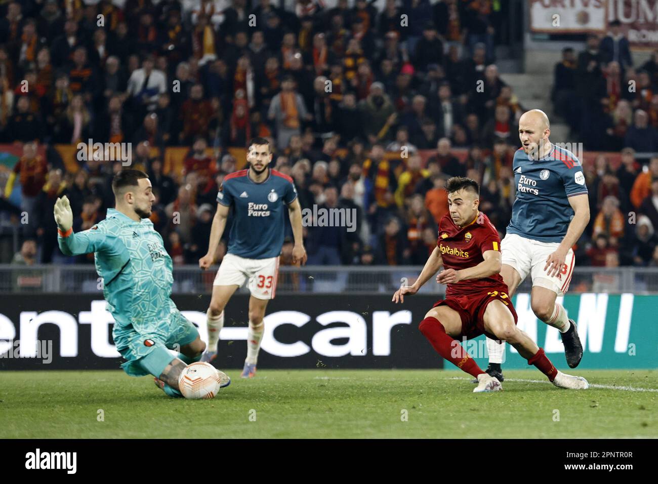 Rome, Italy. April 20, 2023. Stephan El Shaarawy of AS Roma scores the ...