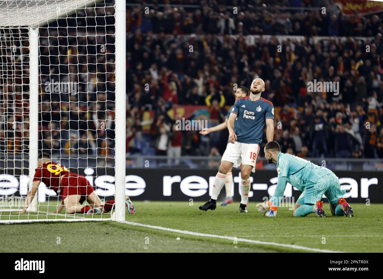 Rome, Italy. April 20, 2023. Stephan El Shaarawy of AS Roma scores the ...