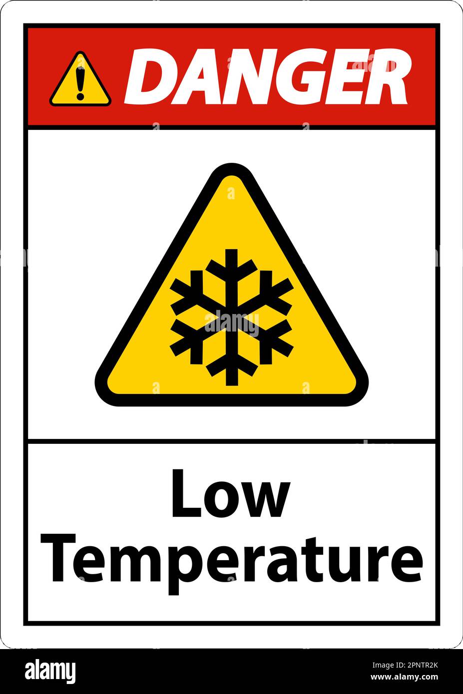Danger Low temperature symbol and text safety sign Stock Vector Image ...