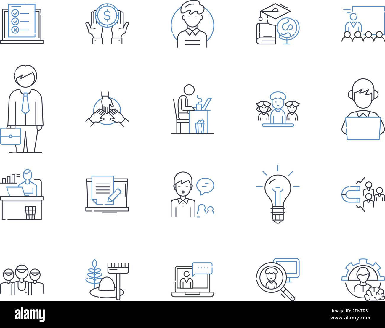 Work expedition line icons collection. Adventure, Exploration, Survival ...