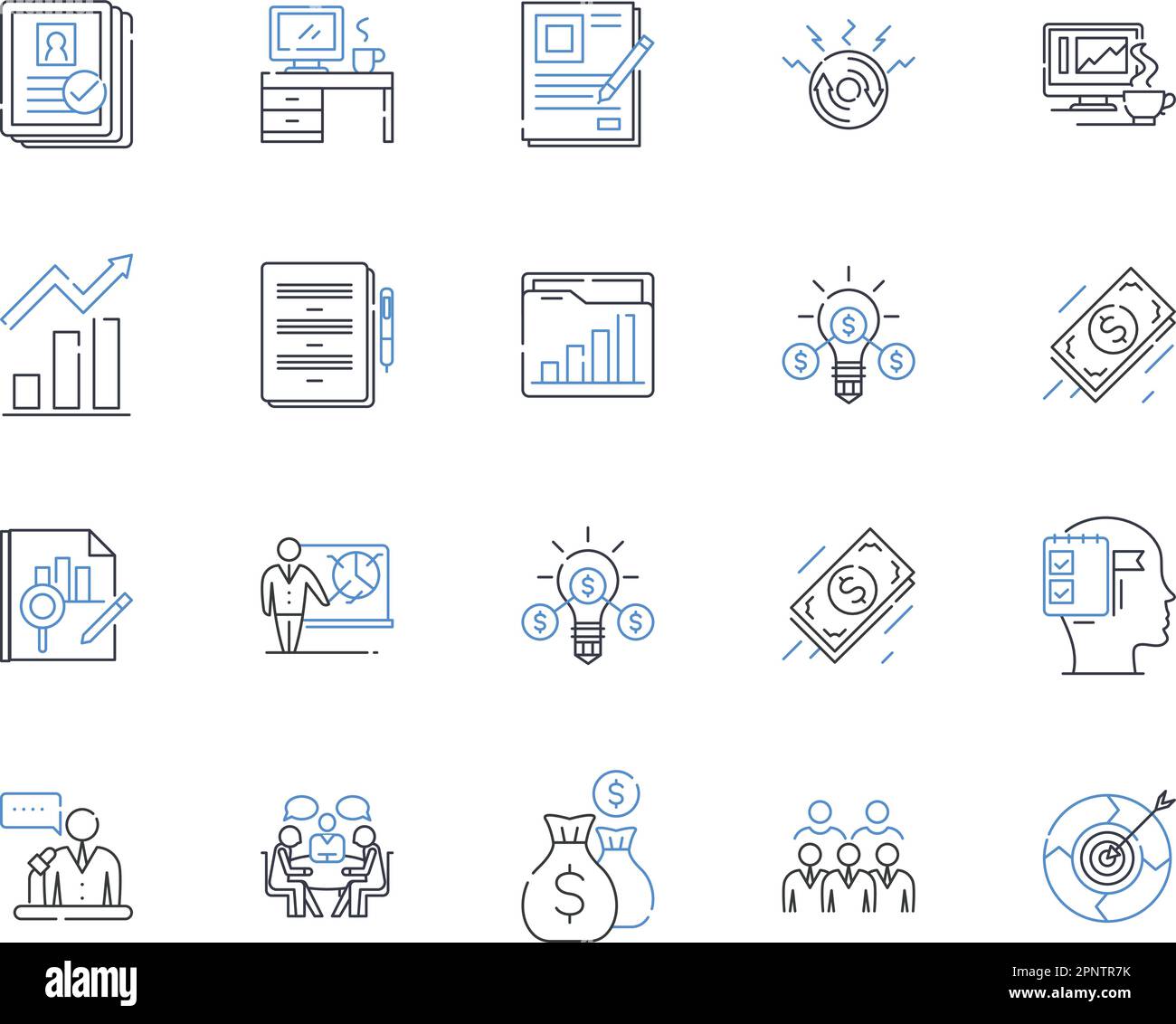 Budget appraisal line icons collection. Evaluation, Analysis, Assessment, Review, Estimate ...