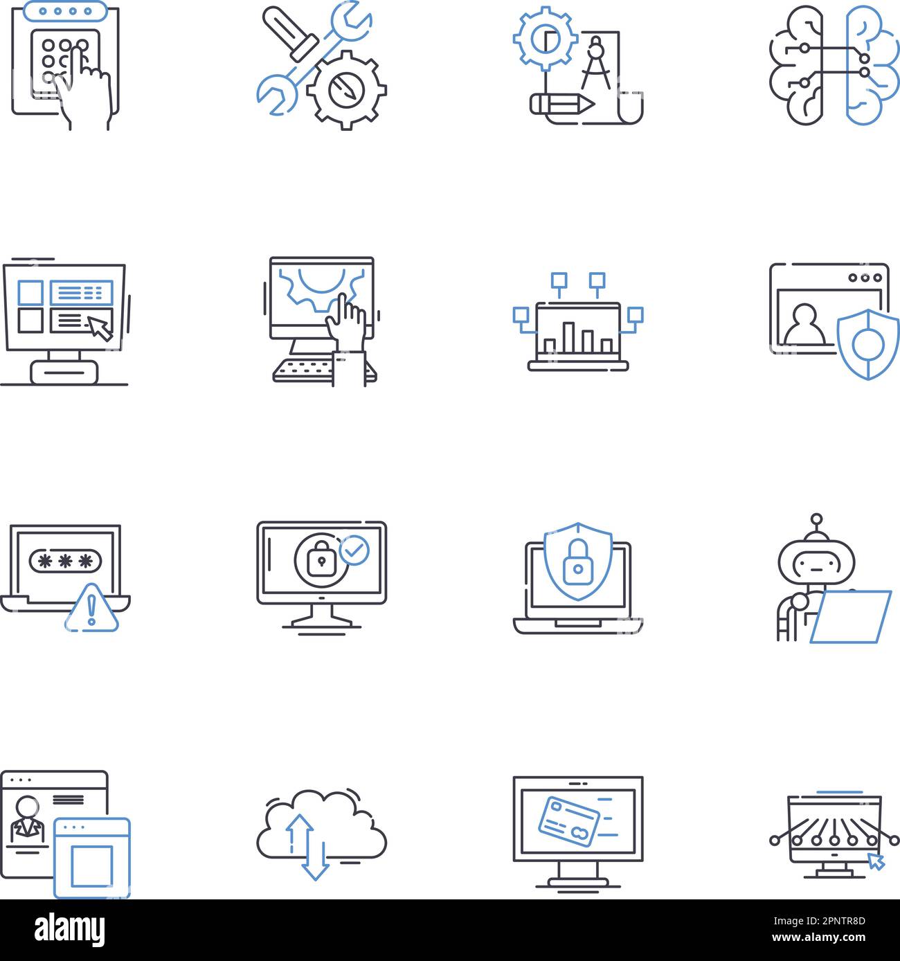 Docker Container Outline Icons Collection Virtualization Containerization Isolation