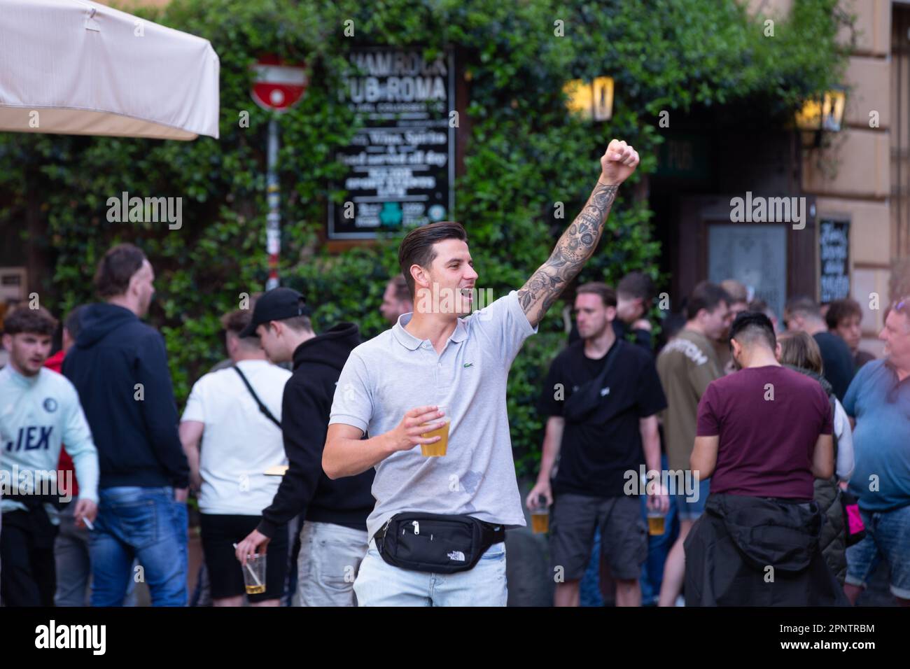 Rome, Italy. 20th Apr, 2023. Supporters of Dutch football club ...