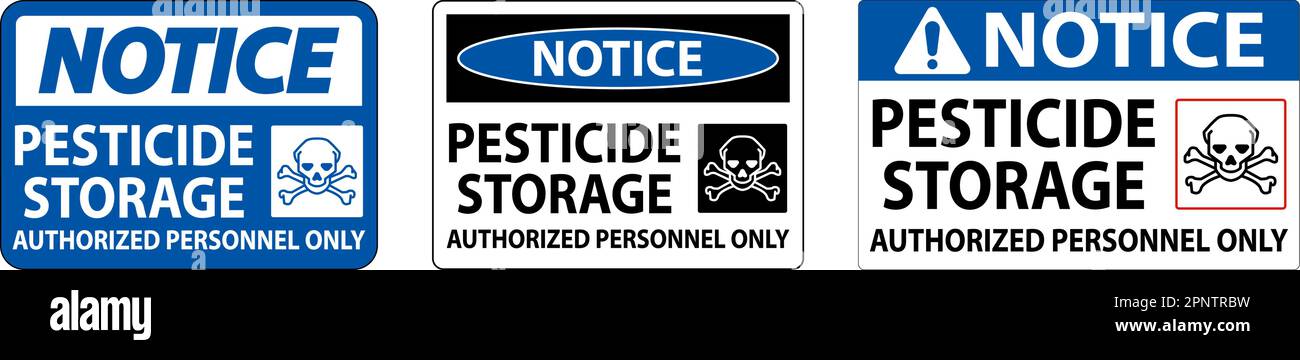 Notice Pesticide Storage Authorized Only Sign On White Background Stock ...