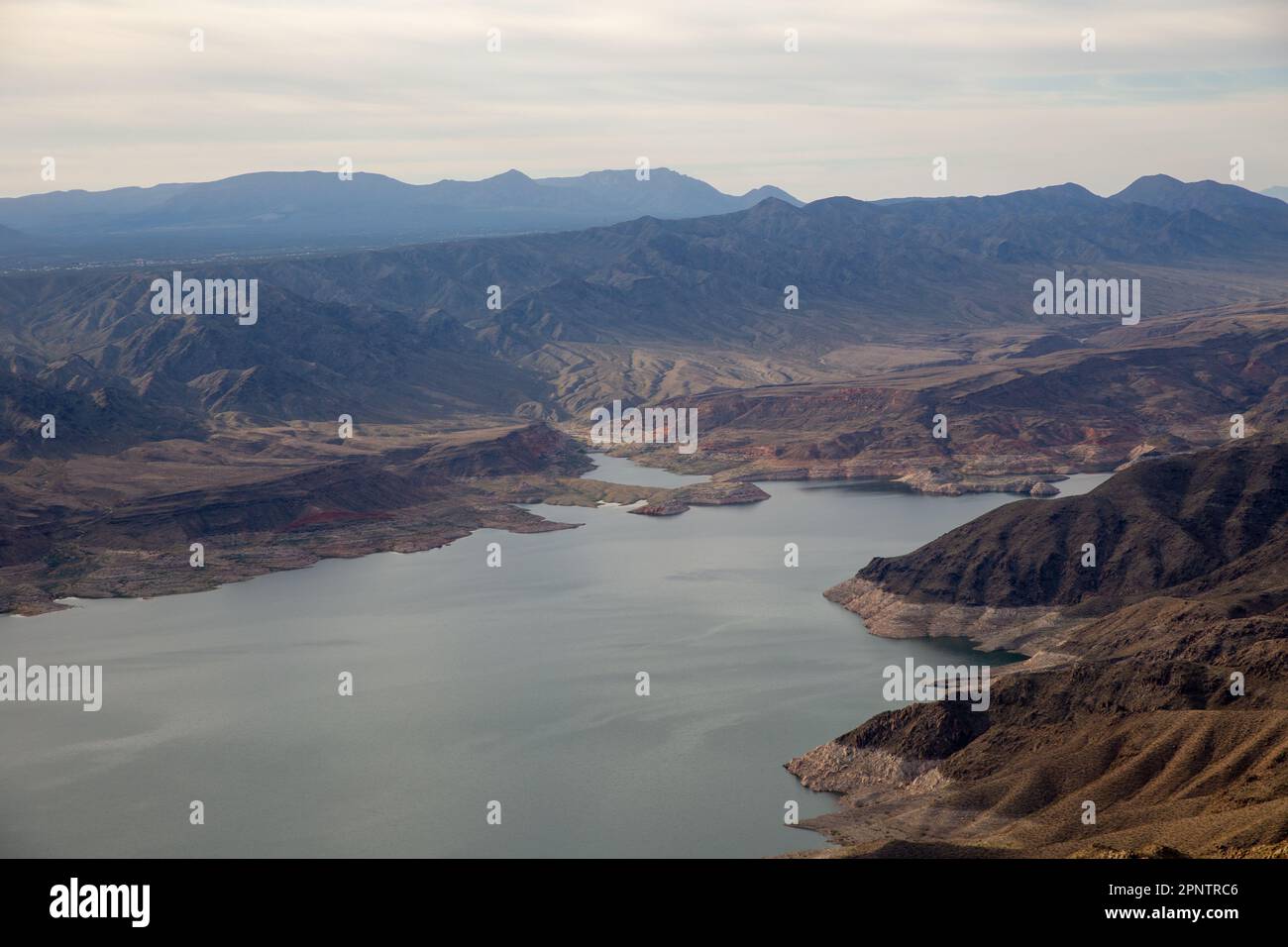 Nevada lake from the air showing receding water Stock Photo - Alamy