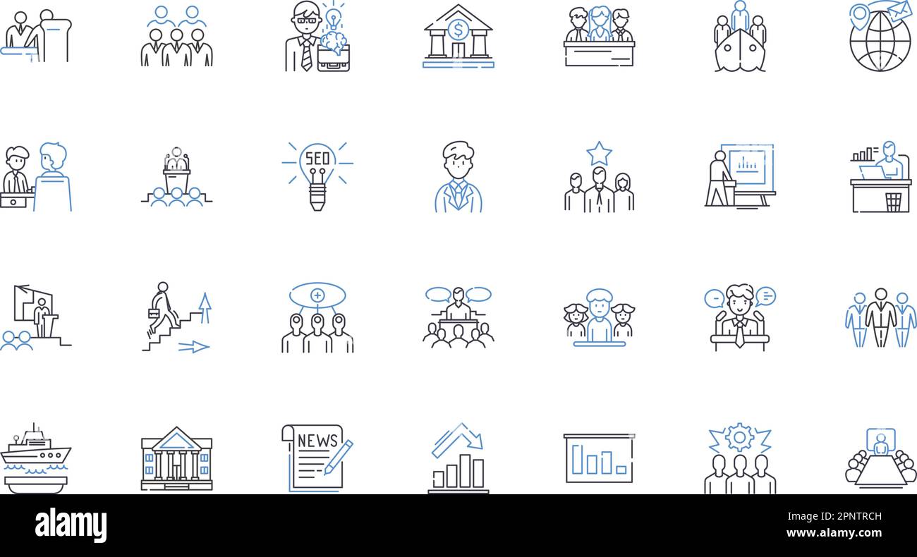 Tech-savvy leadership line icons collection. Innovative, Digital ...