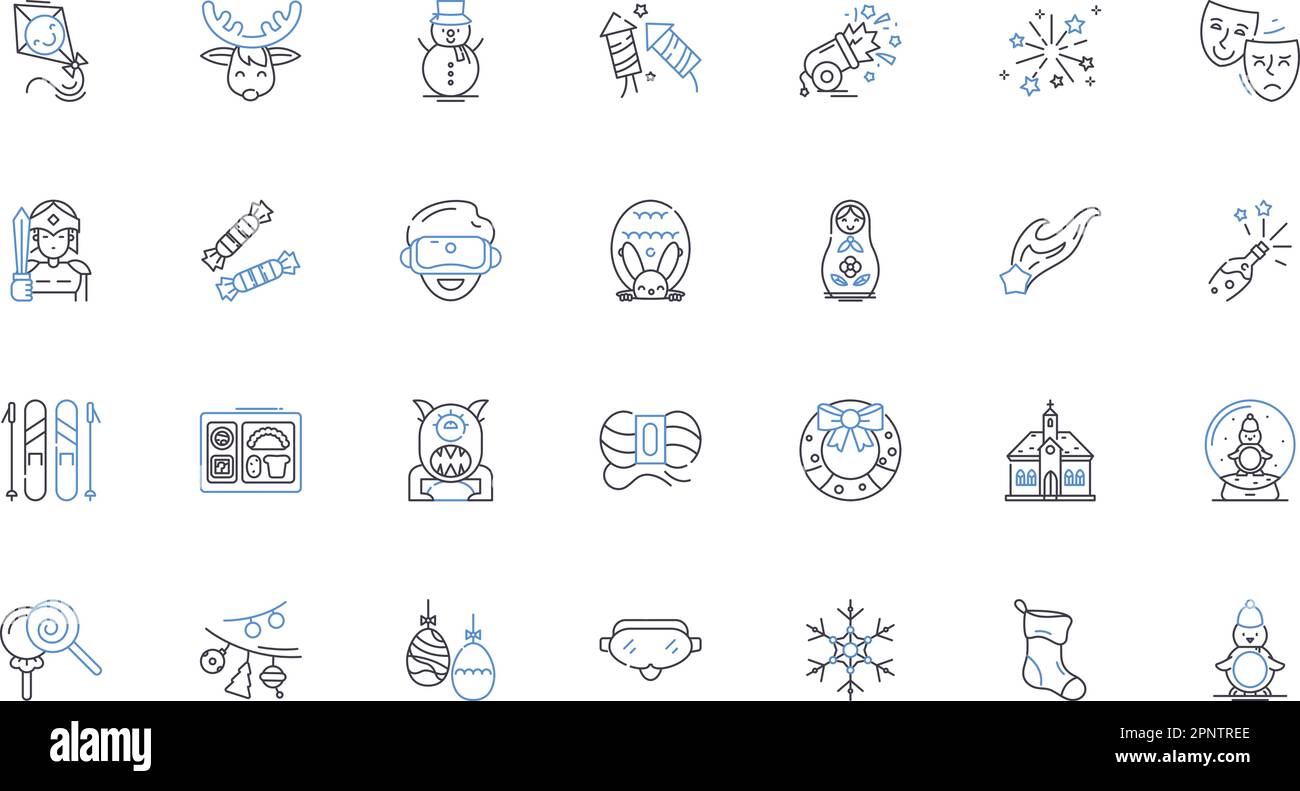 Elated humans line icons collection. Joyful, Ecstatic, Exhilarated ...