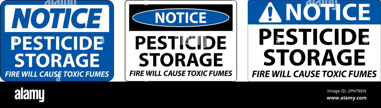 Notice Fire Will Cause Toxic Fumes Sign On White Background Stock ...