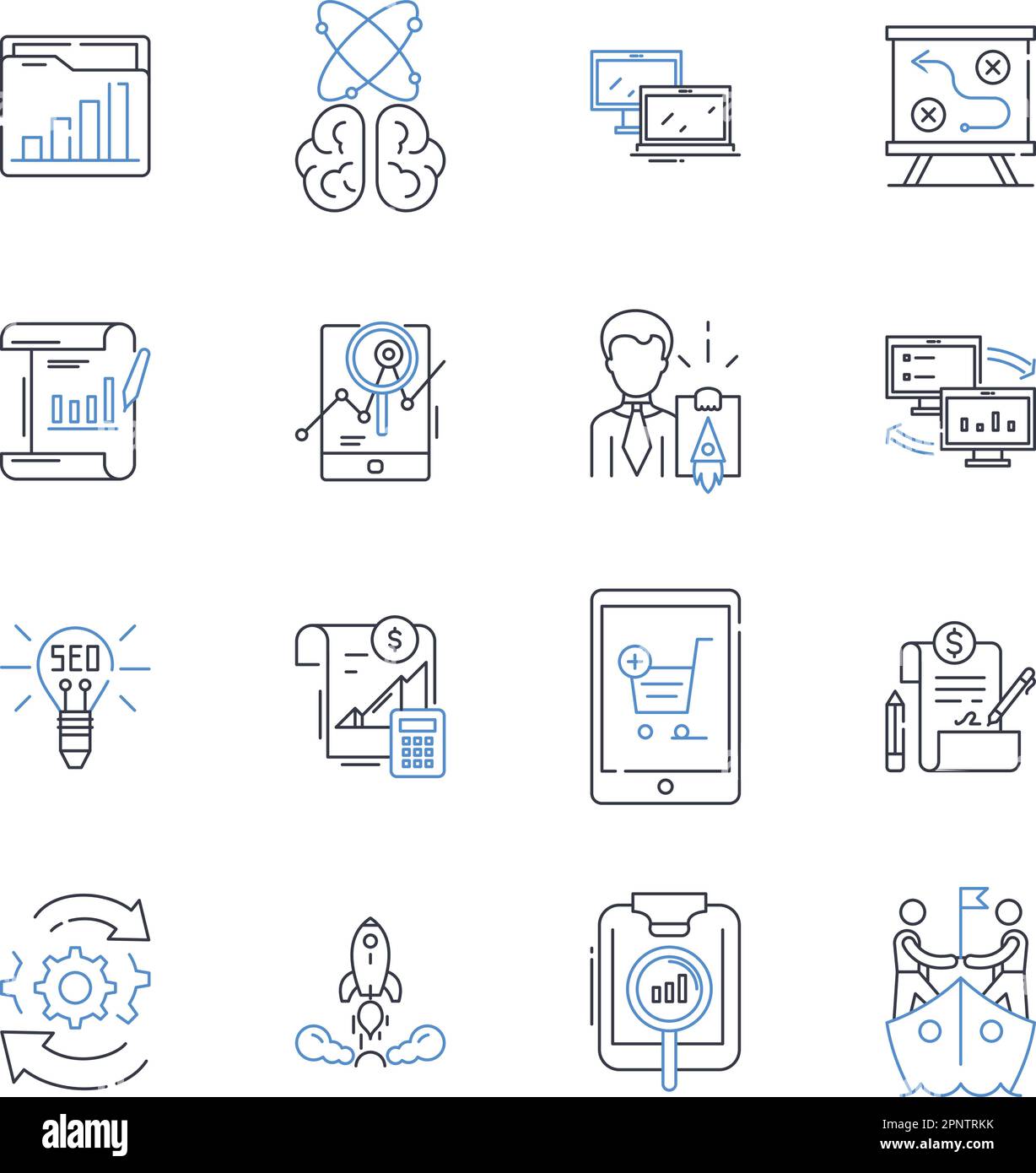 Supply growth line icons collection. Expansion, Upsurge, Increase ...