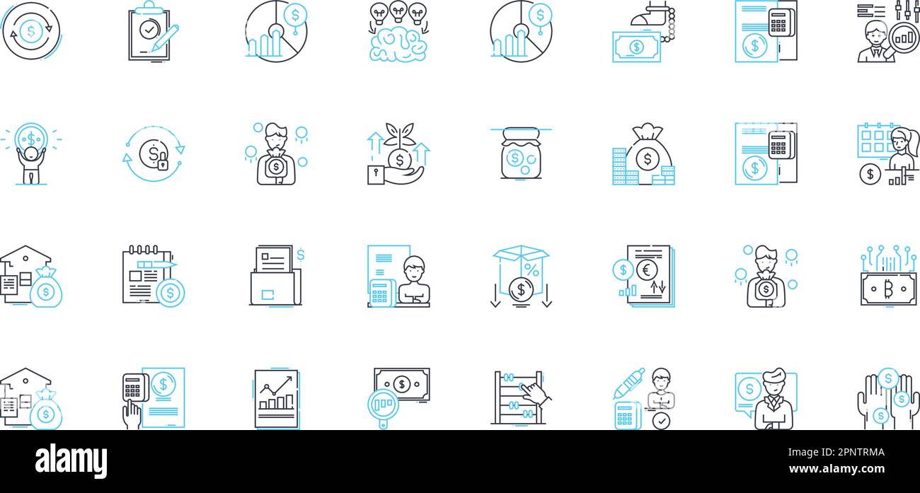 My management plan linear icons set. Strategy, Goals, Vision ...