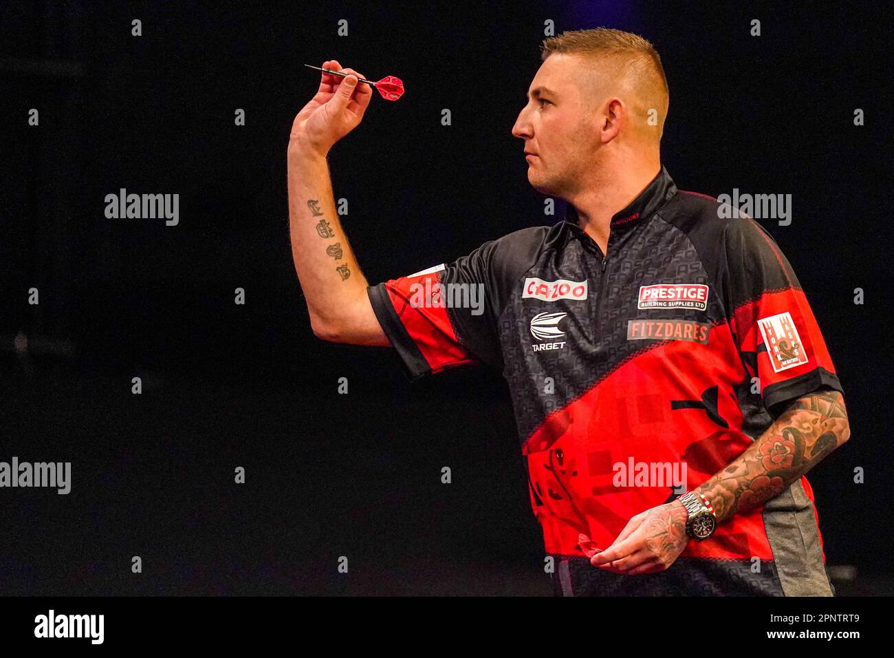 ROTTERDAM, NETHERLANDS - APRIL 20: Nathan Aspinall of England in action ...