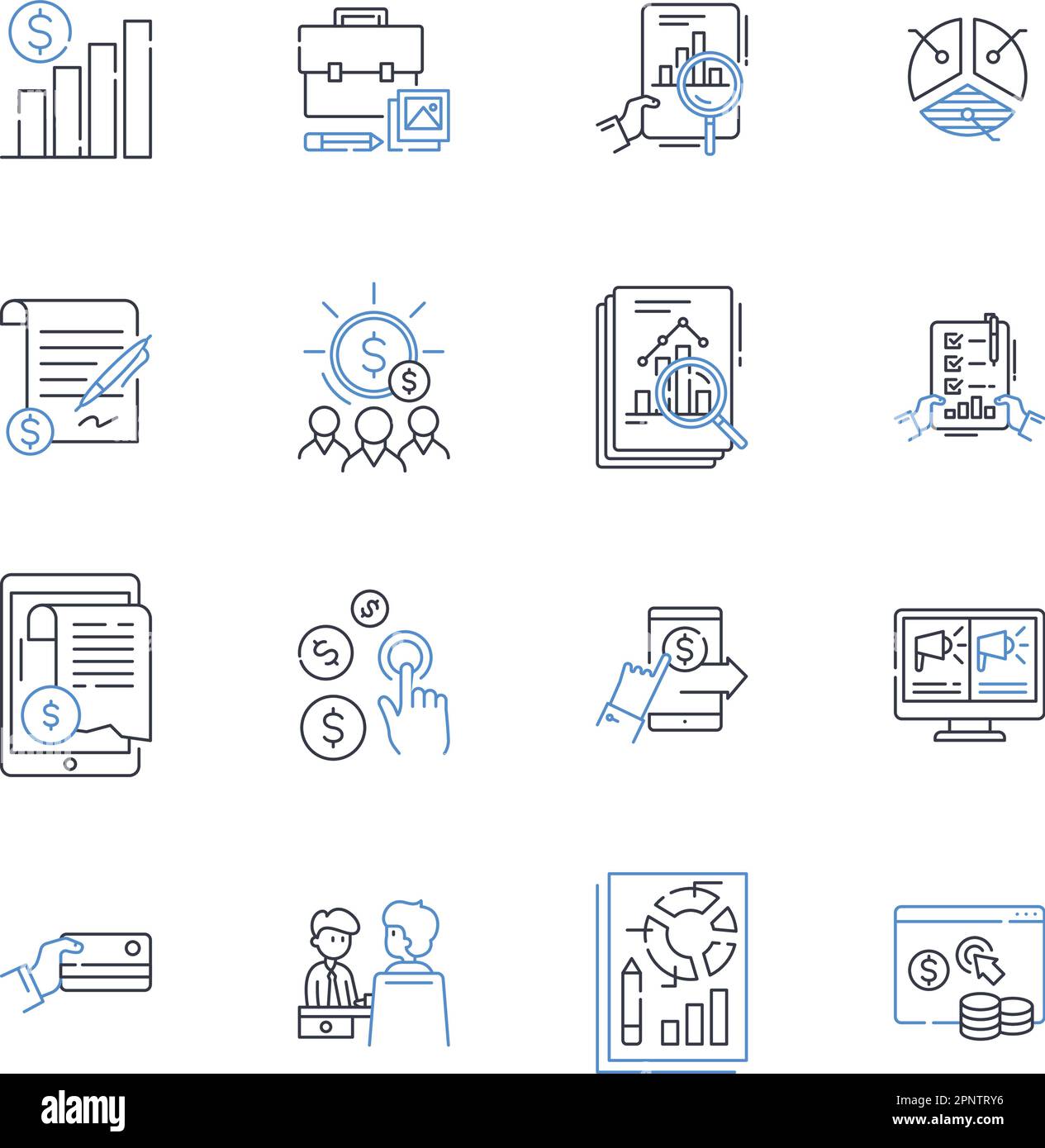 Accounts Payable Line Icons Collection Invoicing Receipts