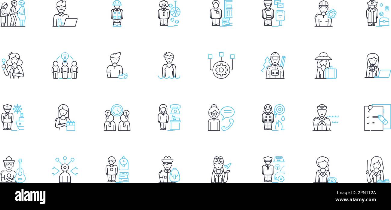 Self-promotion linear icons set. brand, image, marketing, nerking ...