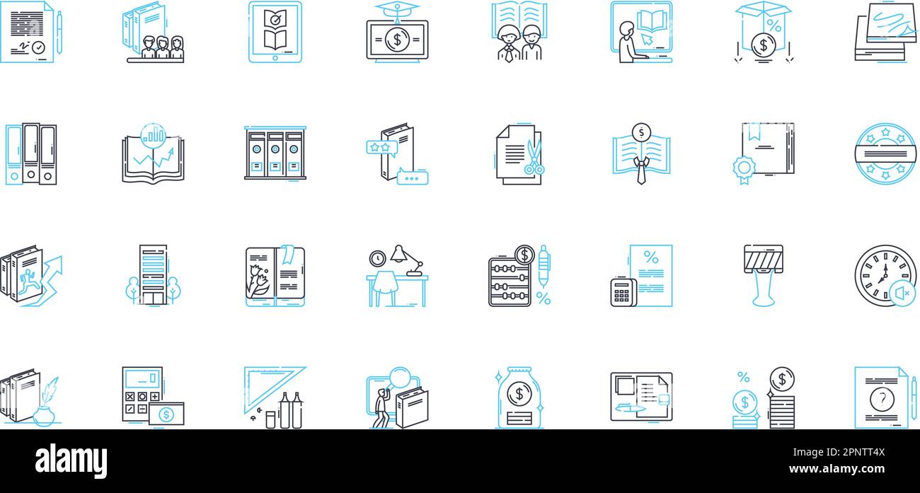 Social development linear icons set. Collaboration, Empathy ...