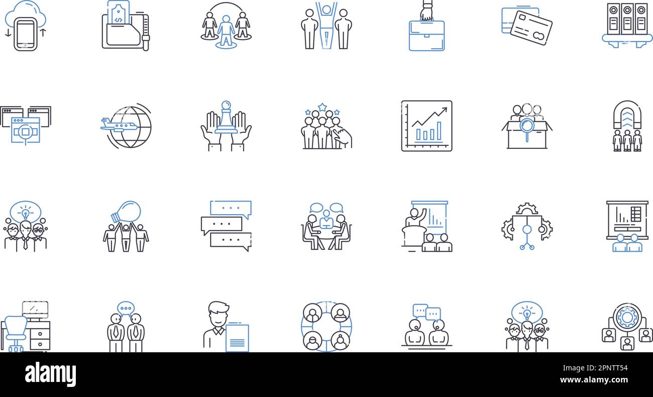 Leadership Workshop Line Icons Collection Motivation Communication Teamwork Inspiration