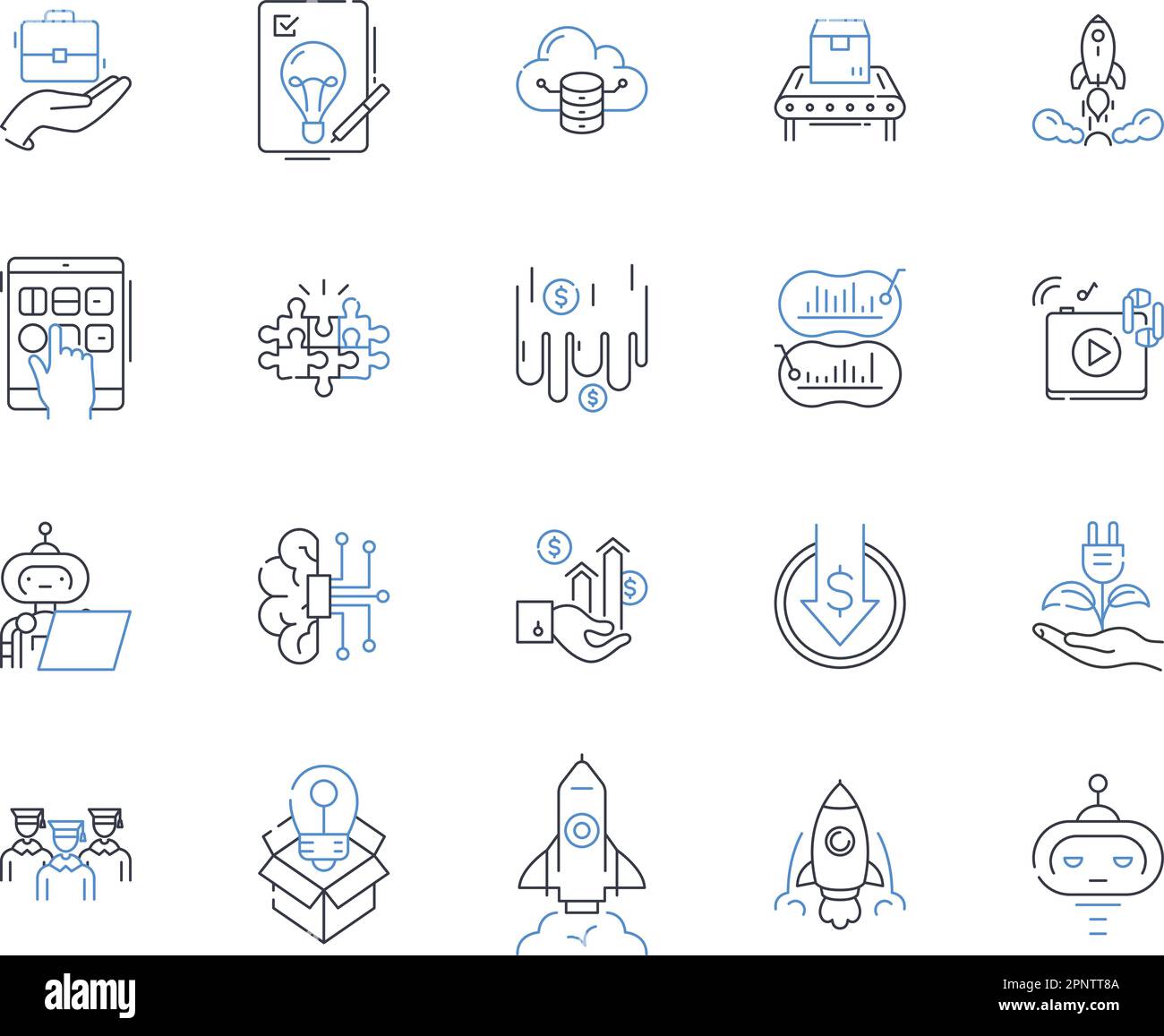 Upgradation line icons collection. Enhancement, Advancement ...