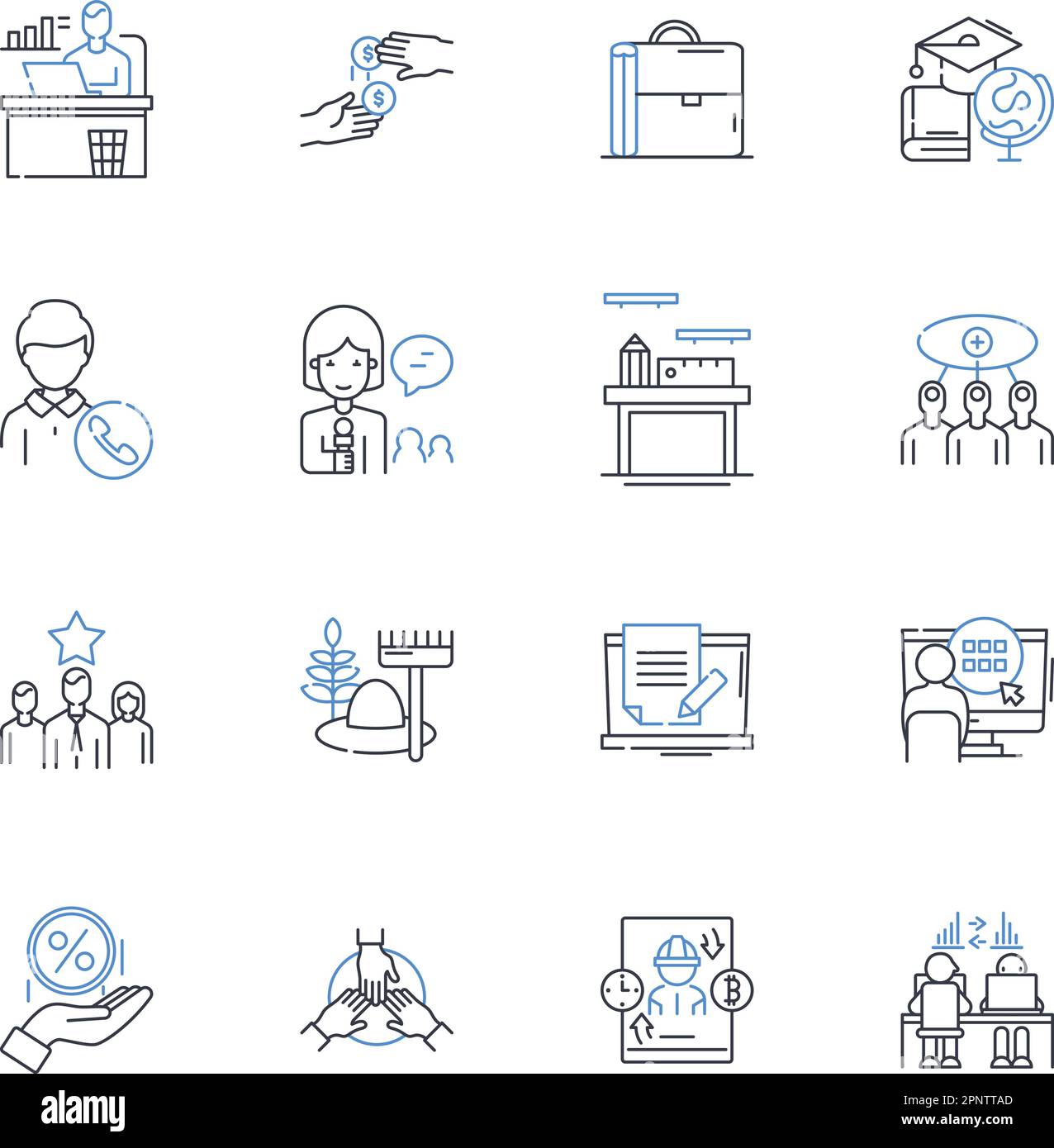 Team rapport line icons collection. Trust, Communication, Synergy ...