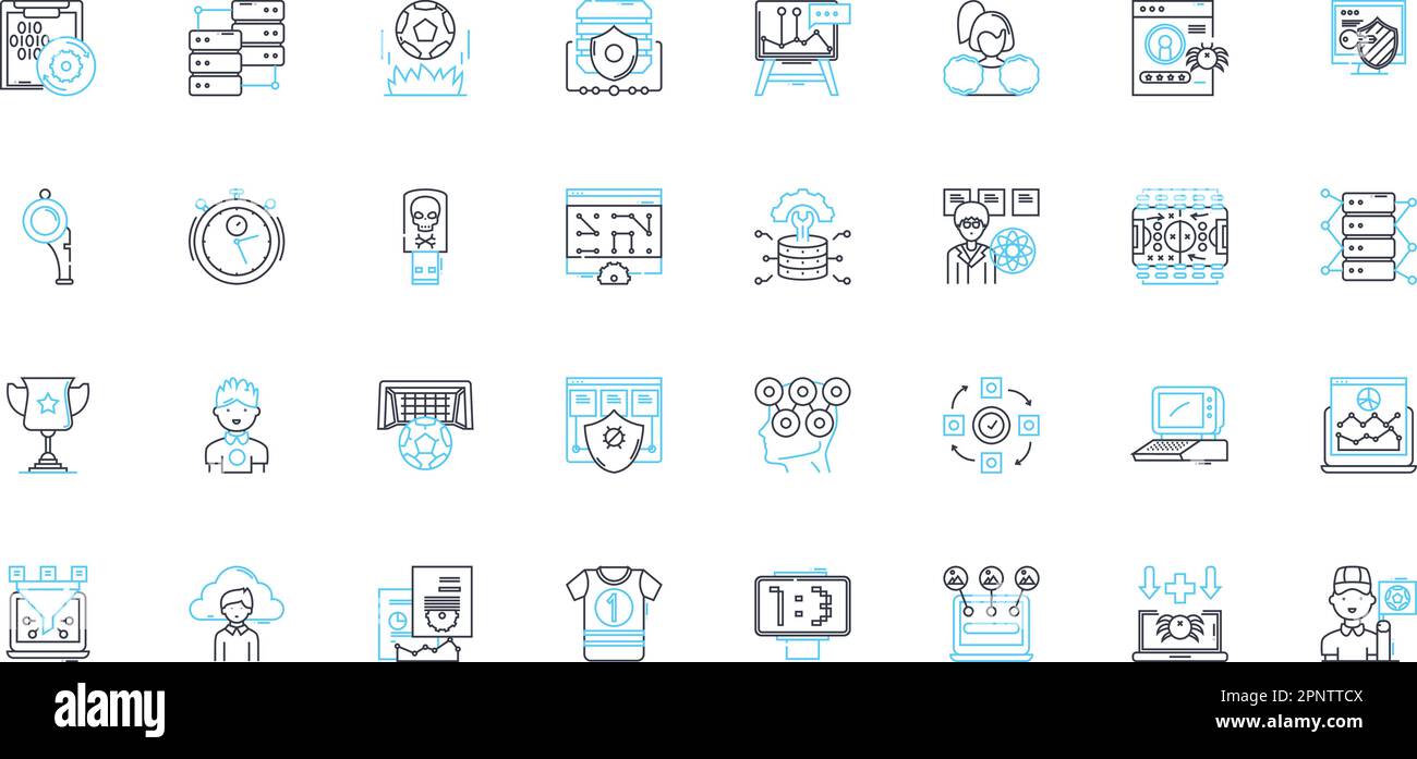 Trend analysis linear icons set. Forecasting, Detection, Monitoring ... Trend analysis linear icons set. Forecasting, Detection, Monitoring ...