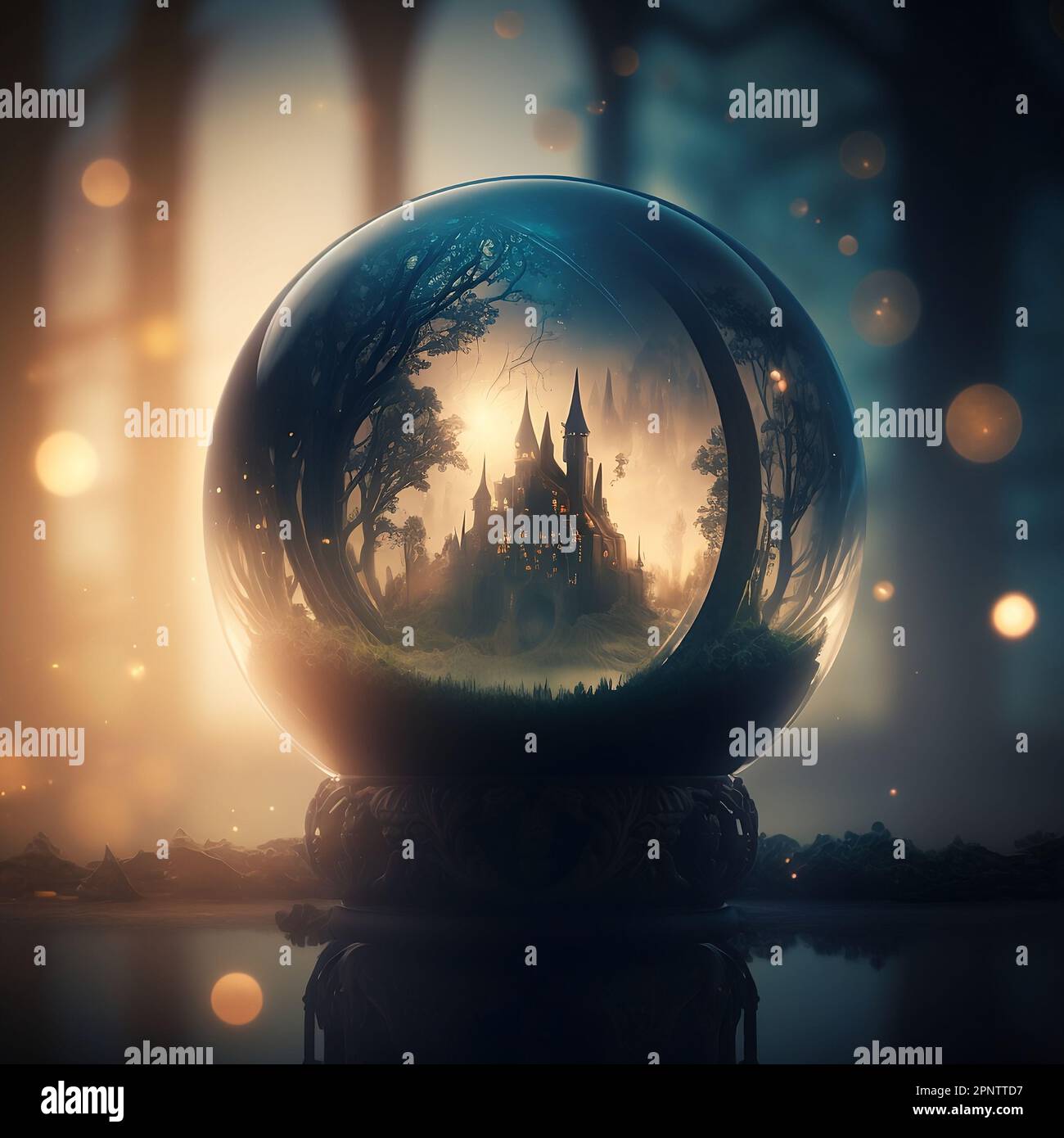 A Castle in a sphere in a magical world generated image by AI Stock ...