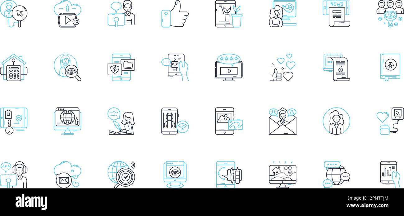 Promotion strategy linear icons set. Advertising, Branding, Campaign ...