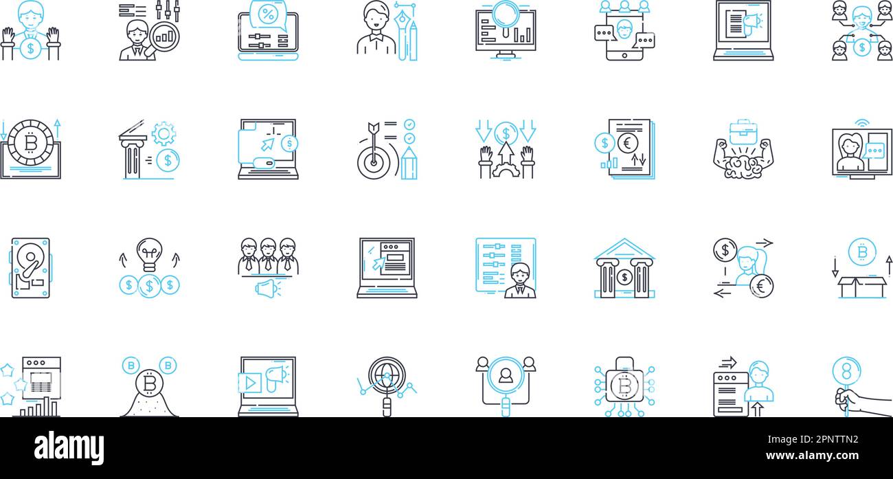 Virtual energy linear icons set. Efficiency, Sustainability, Renewable ...