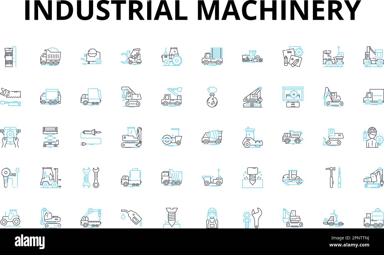 Industrial machinery linear icons set. ) Robotics ) Automation ... Industrial machinery linear icons set. ) Robotics ) Automation ...