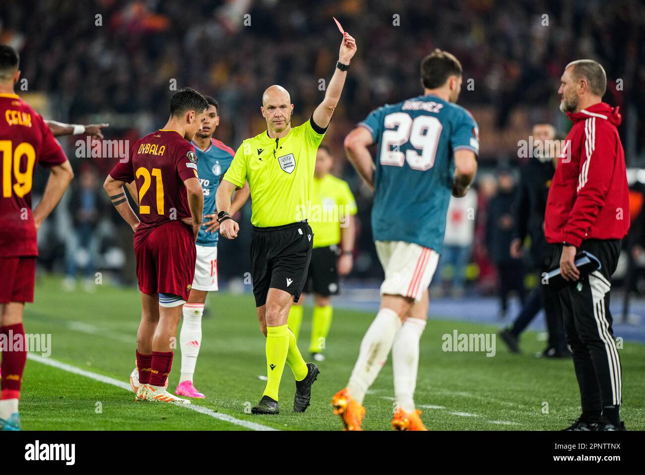 Rome, Italy. 20th Apr, 2023. Rome - Referee Anthony Taylor, Santiago ...