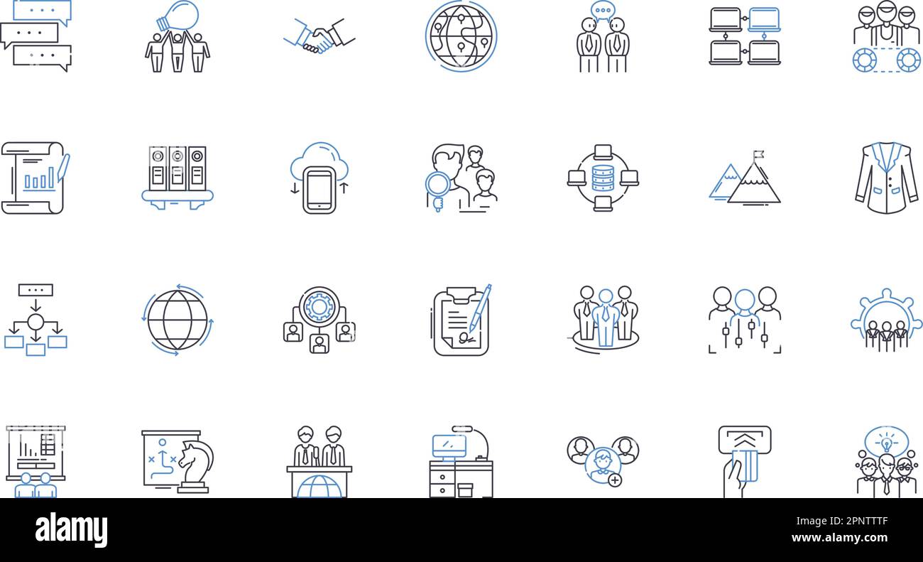 Co-working line icons collection. Collaboration, Productivity, Nerking ...